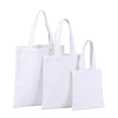 China White Cotton Canvas Heavy Duty Shopping Tote Bag 30x35cm Custom Logo Reusable for sale