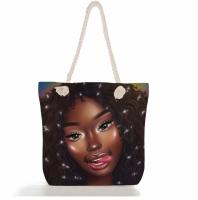 China African American Women Shoulder Top Handle Satchel Handbag 17.7x13.7x4.7 Inch Black Girl Magic Shopping Tote for sale
