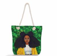 China African American Women Shoulder Top Handle Satchel Handbag 17.7x13.7x4.7 Inch Black Girl Magic Shopping Tote for sale