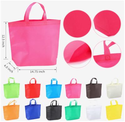 China Non Woven Party Favor Bags 10.3x13 Inches Reusable Tote Bags Bulk with Handles Eco Friendly Customizable for sale