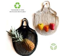 China Green Cotton Mesh Vegetable Veggie Reusable Grocery Tote Bag for sale