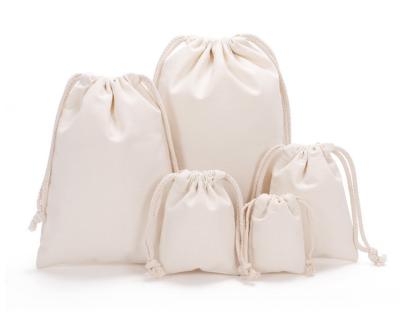 China Wholesale 100% Natural Cotton Muslin Bags Bulk with Drawstring 7x10cm to 25x32cm for sale