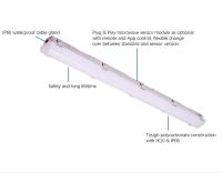 China LED Tri-Proof Vapor Tight Light 2ft 4ft 5ft 8ft IP66 IK10 50000H 3CCT Selectable for sale