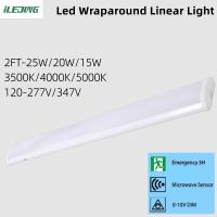 China AC 110V ±10% 2FT 4FT Commercial LED Batten Wrap Light Surface Mounted Linear LED Wraparound Light for sale