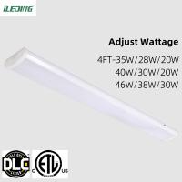 China IP65 40W 46W 347V ETL DLC Office LED Wraparound Lighting Fixture Low Profile 140Lm/W for sale