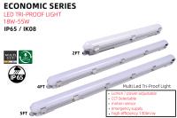 China 55W 80 Ra Car Washing LED Linear Vapor Tight Fixture AC 110V 5FT Tri Proof Light for sale