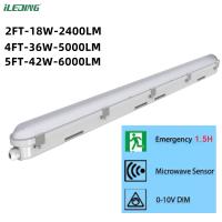 China 55W 80 Ra Car Washing LED Linear Vapor Tight Fixture AC 110V 5FT Tri Proof Light for sale
