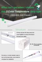 China PC Material 25W 3CCT 2FT LED Batten Light Fixtures for Commercial Industrial for sale