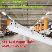 China 4FT 46W LED Vapor Tight Garage Light Fixture IP66 NSF DLC5.1 50000H for sale