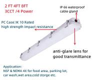 China DLC IP66 4FT 46W LED Vapor Tight Light Fixture Tri Proof Garage Industrial for sale