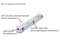 China DLC IP66 4FT 46W LED Vapor Tight Light Fixture Tri Proof Garage Industrial for sale