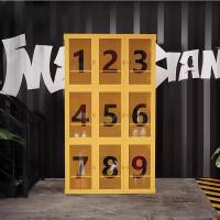 China Size Customization Metal Industrial Storage Cabinet Yellow Storage Display Cabinet for sale