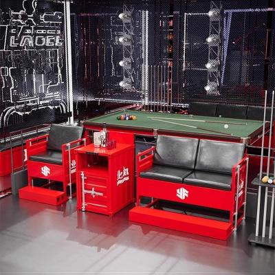 China Metal Industrial Billiards Hall Chair and Table Set 61x85cm Red for sale