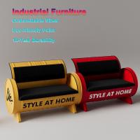 China Iron Barrel Couch Living Room Double Seat Sofa Compact for sale