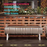China Customized Oil Barrel Bench Iron Cafe Bar Bench Industrial Style for sale