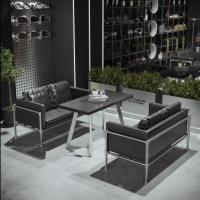 China Spray Painted Metal Table Set Customized Industrial Pipe Sofa Table For Restaurant for sale