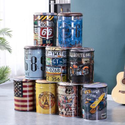 China Industrial Oil Drum Stool Dual Seat 46cm Height PU Leather Upholstery Compact Design for sale