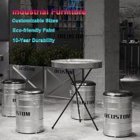 China Rust Resistant Oil Drum Furniture Table and Chairs Set 4 Piece Indoor Outdoor for sale