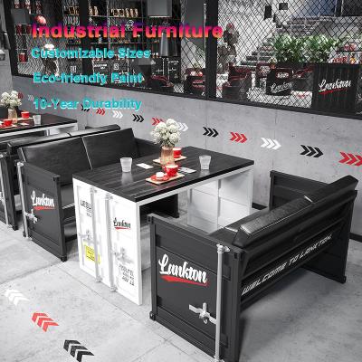 China Customizable Metal Bar Table Chair Set Rust Resistant Durable for Restaurant Hotel Coffee Shop 2-5 Seat Options for sale