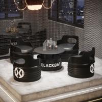 China Industrial Oil Drum Table and Chair Set 70cm Width Customizable for Cafe Restaurant for sale