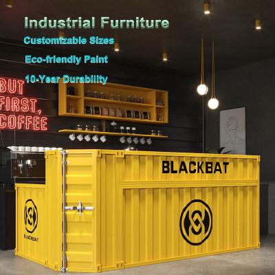 China Compact Container Front Desk Iron Gym Reception Desk Commercial for sale
