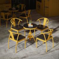 China Wear Resistant Iron Cafe Table and Chair Set 2 Seater Commercial Outdoor Furniture for sale