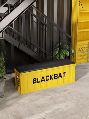 China Customized Shipping Container Bench Yellow Iron Storage Bench Durable With PU Leather Seat for sale