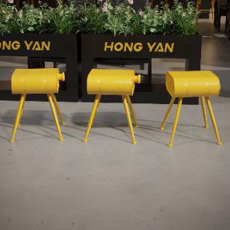 China Customized Oil Drum Stool Multi Color Industrial Iron Stool For Milk Tea Shops for sale