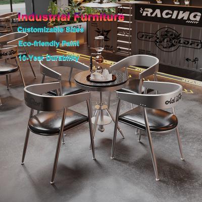 China Customizable Industrial Metal Table Chair Set for Dining Coffee Shops Bars 12 Colors for sale