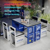 China Industrial Metal Bar Furniture Set Modern Restaurant Dining Table Chair for Hotel Gym Coffee Shop Custom Size for sale