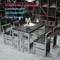 China Custom Iron Table Chair Set Industrial Metal Furniture for Bars Tea Houses 10 Piece Minimum for sale