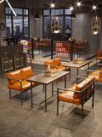 China Rustic Vintage Metal Booth Durable Card Seat Table 0.8mm Iron Custom for Commercial Use for sale