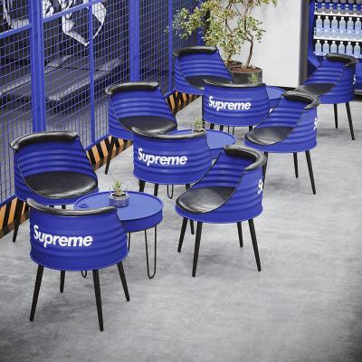 China Industrial Vintage Iron Art Sofa Set with PU Leather for Coffee Shop Outdoor Use 12 Colors for sale