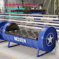 China Durable Iron Frame Metal Bench with Premium PU Leather Compact Design 2 Seater for Coffee Shops Restaurants for sale