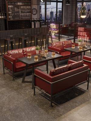 China Industrial Metal Bar Sofa Booth Table Set 120x60x75cm Customizable Colors for Cafe Restaurant for sale