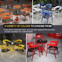 China Customizable Industrial Oil Drum Table and Chair Set with Durable Iron Frame PU Leather for sale