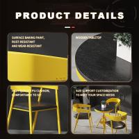 China Customizable Industrial Oil Drum Table and Chair Set with Durable Iron Frame PU Leather for sale