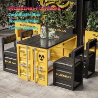 China Customizable Vintage Industrial Iron Dining Chair Table Set for Cafe Restaurant Bar 12 Color Options for sale