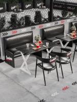 China Custom Iron Outdoor Bar Table Chair Set Modern Industrial Restaurant Furniture Durable 2-5cm Tolerance for sale
