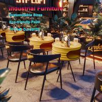 China Durable Iron Frame Oil Drum Table and Chair Set with Premium PU Leather Upholstery and Compact Design for sale