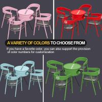 China Durable Iron Frame Oil Drum Table and Chair Set with Premium PU Leather Upholstery and Compact Design for sale