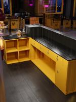 China Customized Color Durable Iron Frame Compact Design Front Desk Reception Counter for Commercial Use for sale
