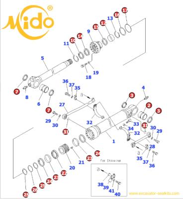 China Komatsu PC450-8 PC460LC-8 PC430-8 Boom Hydraulic Cylinder Seal Kit 707-99-67481 7079967481 for sale