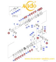 China Komatsu Excavator Arm Hydraulic Cylinder Seal Kit 707-99-85350 PC2000-8 High Performance for sale