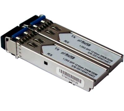 China 1550nm DFB Laser Fiber Optic Modules 1.25Gbps 120km SFP Fiber Module for sale
