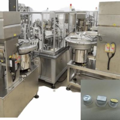 China Fully Automatic PE PP Infusion Peel-Foil Cap Assembly Machine With Servo Motor And Indexing Drive for sale