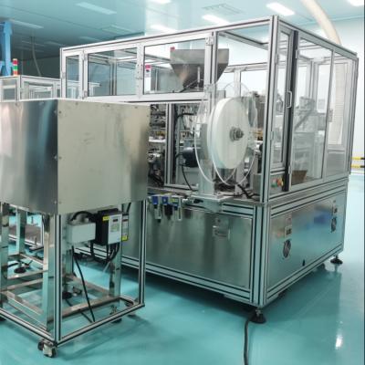 China High Operation Rate 96% Desiccant Cap Assembly Machine with High Capacity 1500-8500pcs/hr and Automatic Counting for Silica Gel Filling for sale