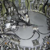 China Fully Automated IV Bag Spike Ports and Injection Ports Assembly Machine with Emergency Stop Button ISO GMP Compliant 8000-15000pcs/hr for sale