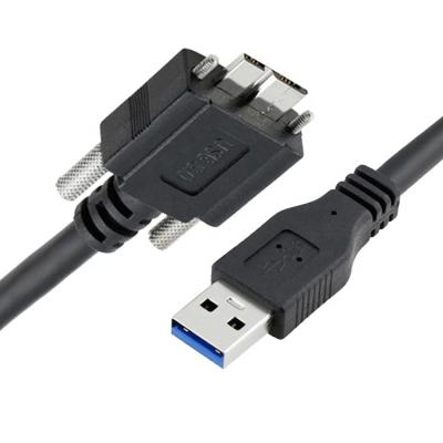 China Super Speed Data 5Gbps Screw Locking Panel Mount Micro B 3.0 to USB 3.0 A Extension Cable for sale