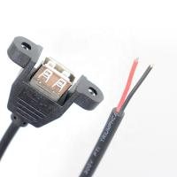 China Customized Panel Mount USB Type A Female to Open Bare End Wires Cable for sale